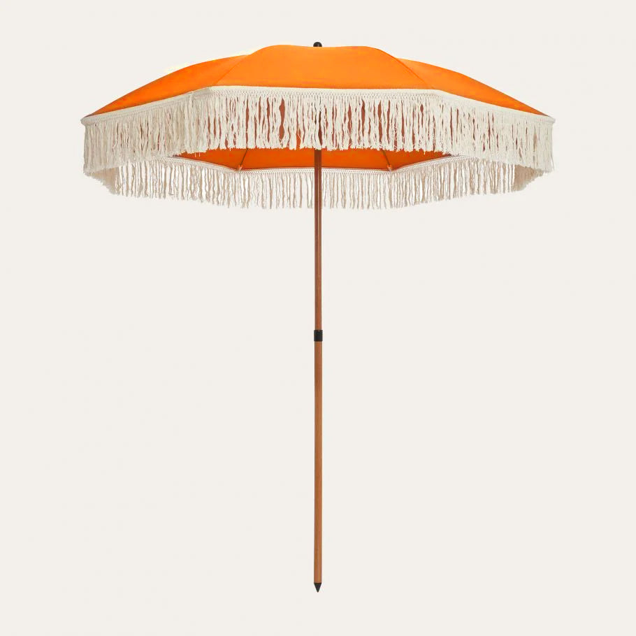 Parasol vintage orange avec franges ø170 x 210. – Newgarden Shop FR